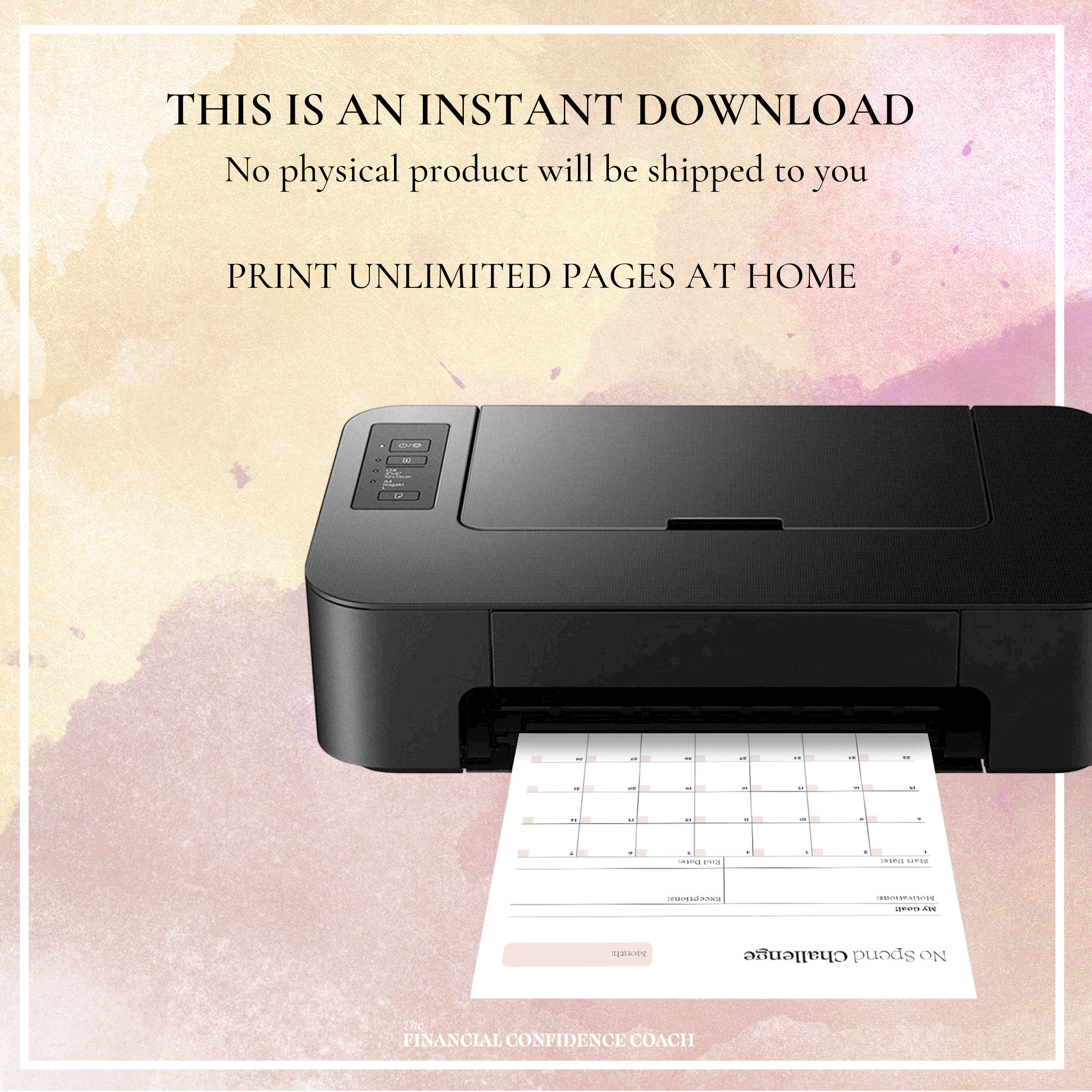 No Spend Challenge, No Spend Tracker, Printable Savings Spreadsheet ...