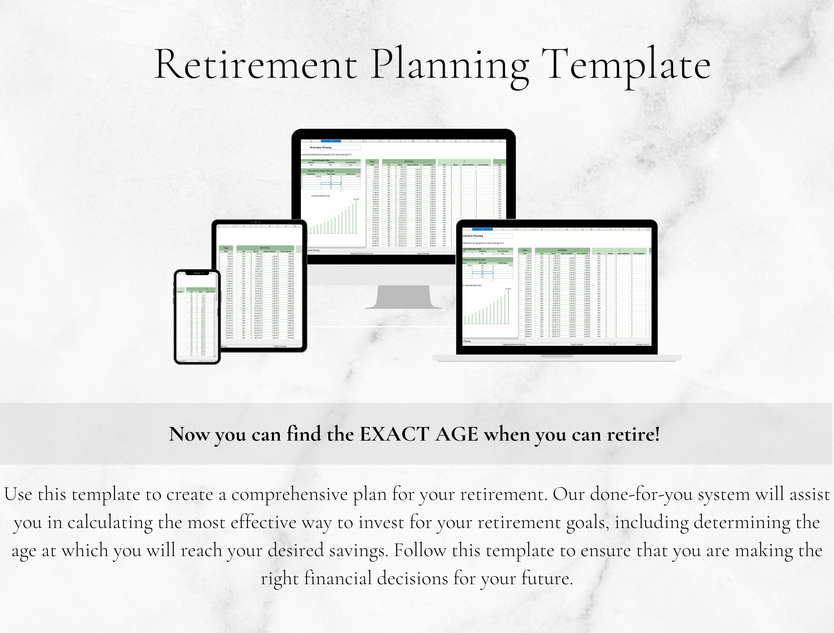 Financial Retirement Planner, for Use With Excel, Google Sheets, Expert ...