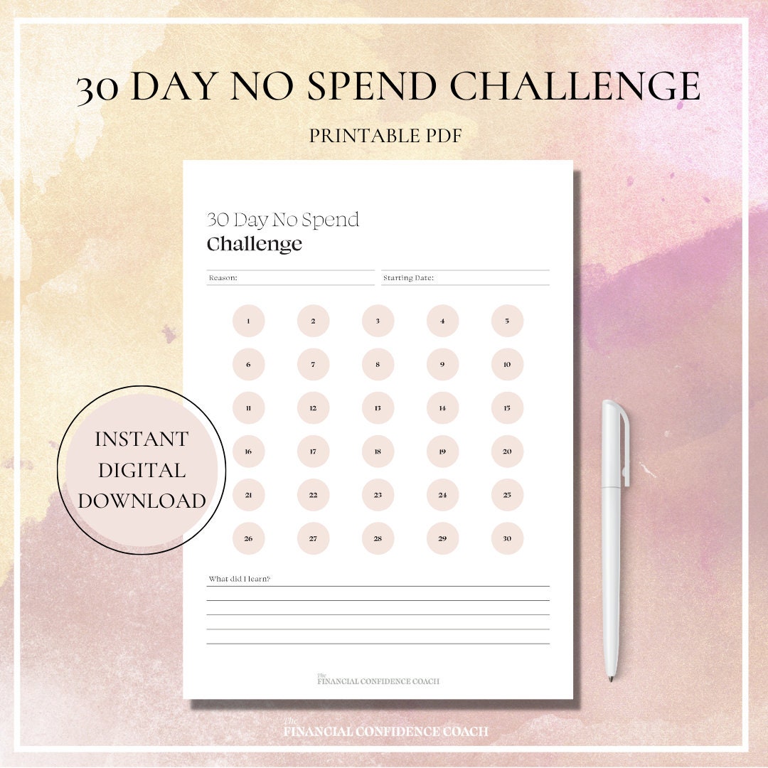 30 Day No Spend Challenge, No Spend Challenge, Financial Challenge ...