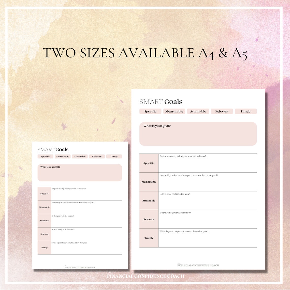 SMART Goals, SMART Goals Worksheet, SMART Goals Template, Goals Pdf ...