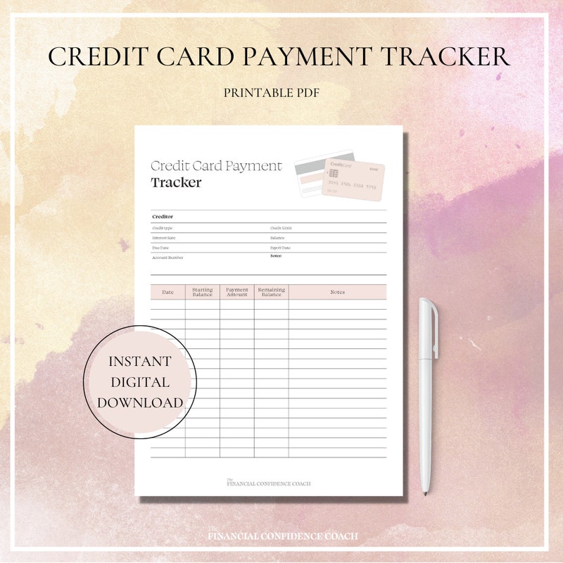 Credit Card Worksheet - Etsy