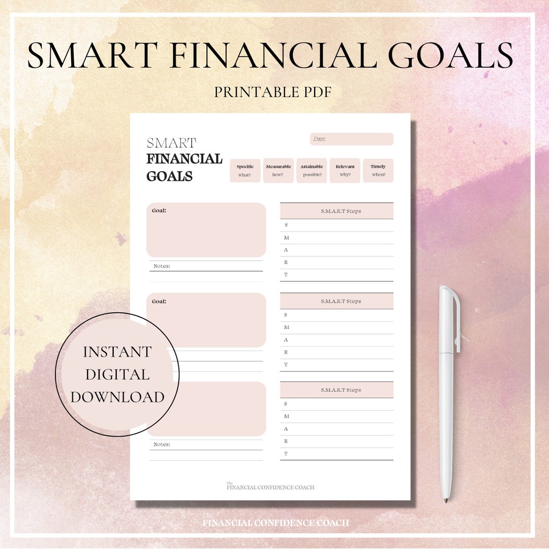 SMART Goals, SMART Goals Worksheet, SMART Goal, Goals Pdf, Goals ...