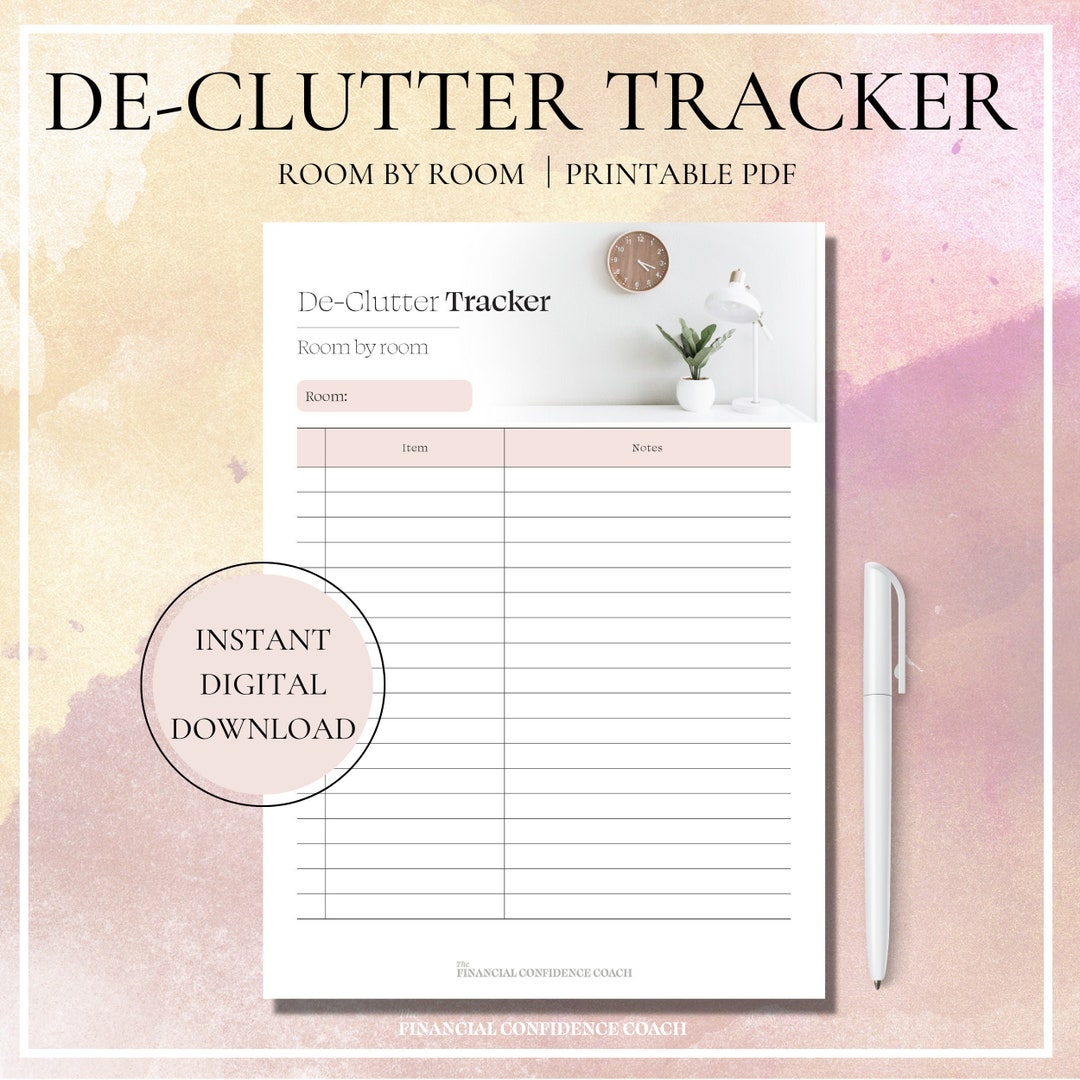 De-clutter Tracker, Declutter to Do List, Declutter Challenge ...