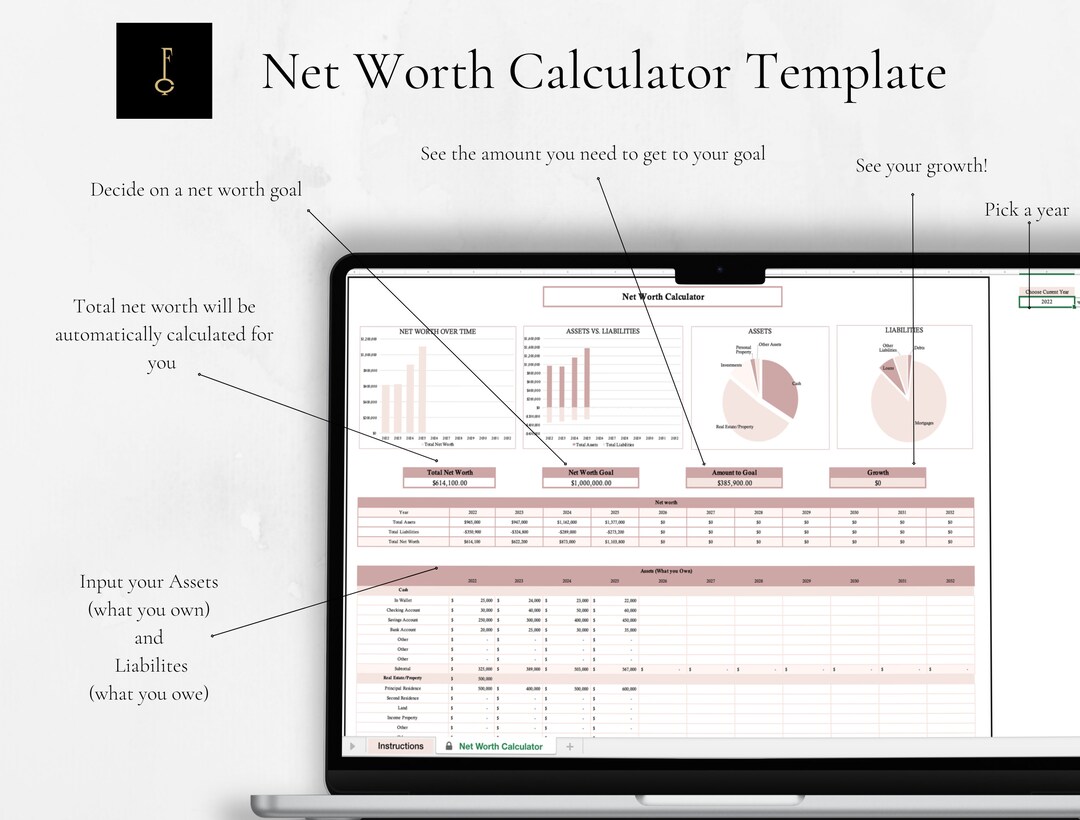 Multi-year Net Worth Calculator for Budget and Retirement Planning ...