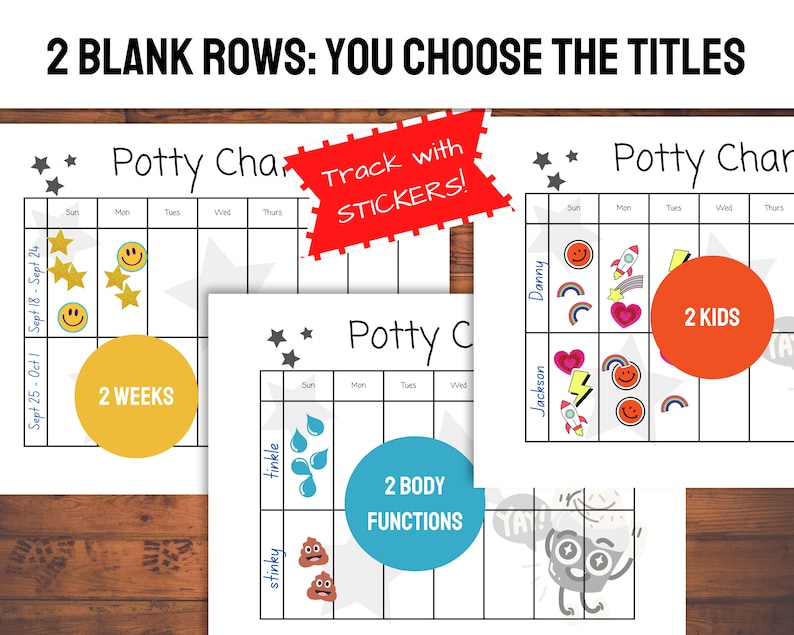 Weekday Potty Training Tracker Printable, Potty Chart, Simple Toilet ...