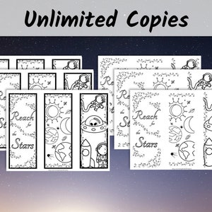 Outer Space Bookmarks, Printable Coloring Bookmark, Kid and Adult ...