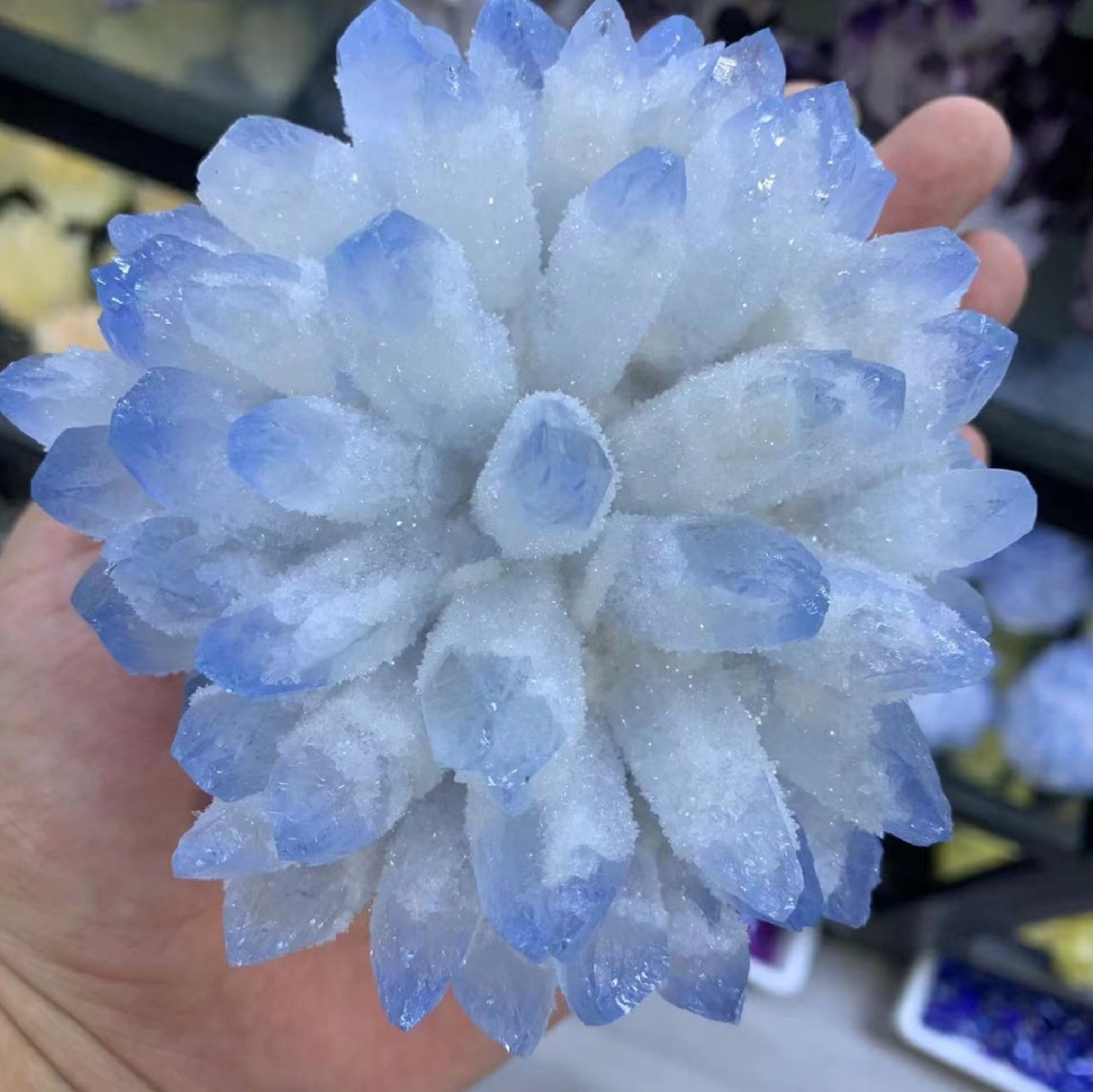 Beautiful Sky Blue Quartz Crystal Cluster, Blue Phantom Quartz, Mineral ...