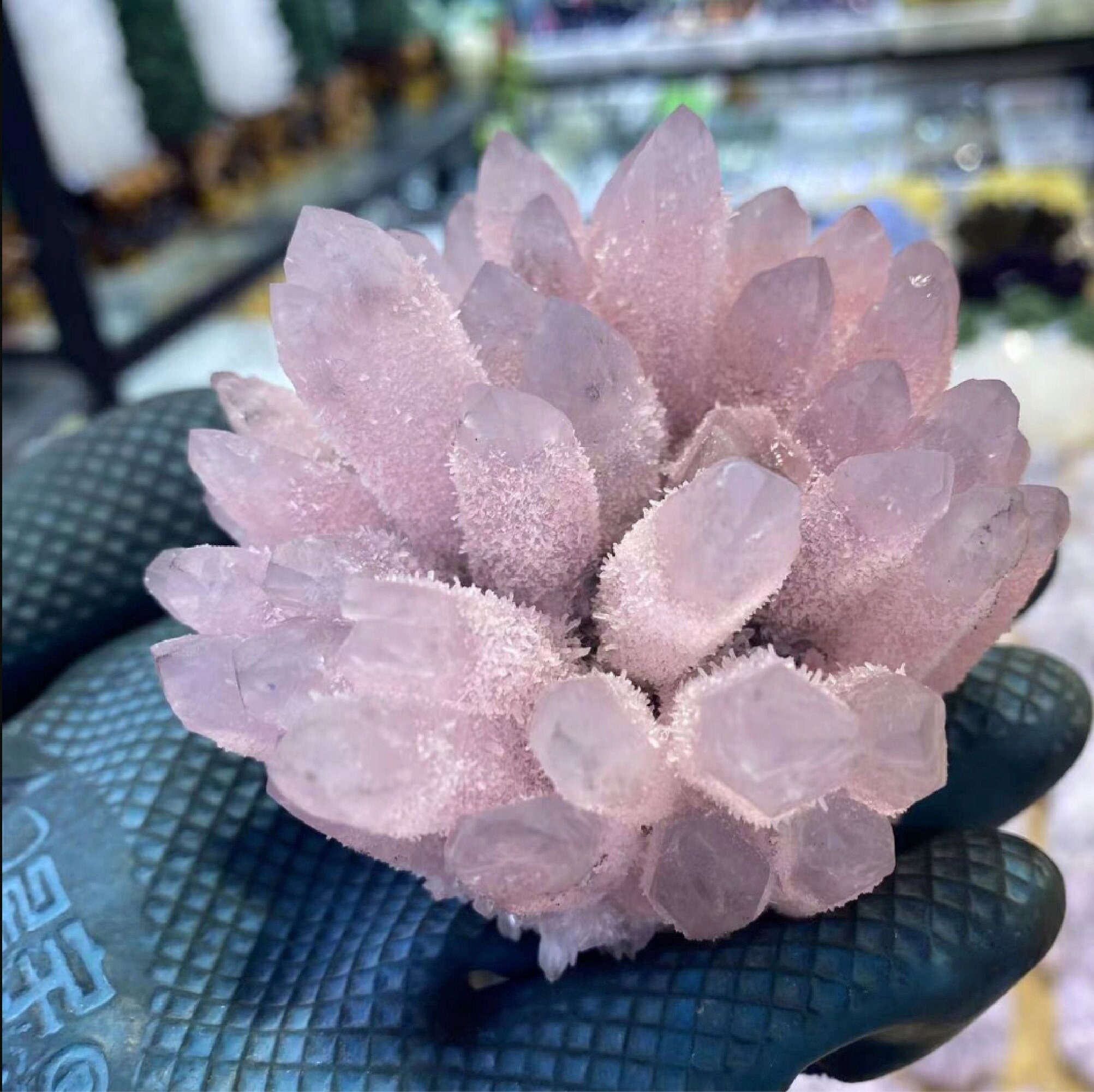 Natural Rose Crystal Cluster, Flower Quartz Crystal Cluster, Energy ...