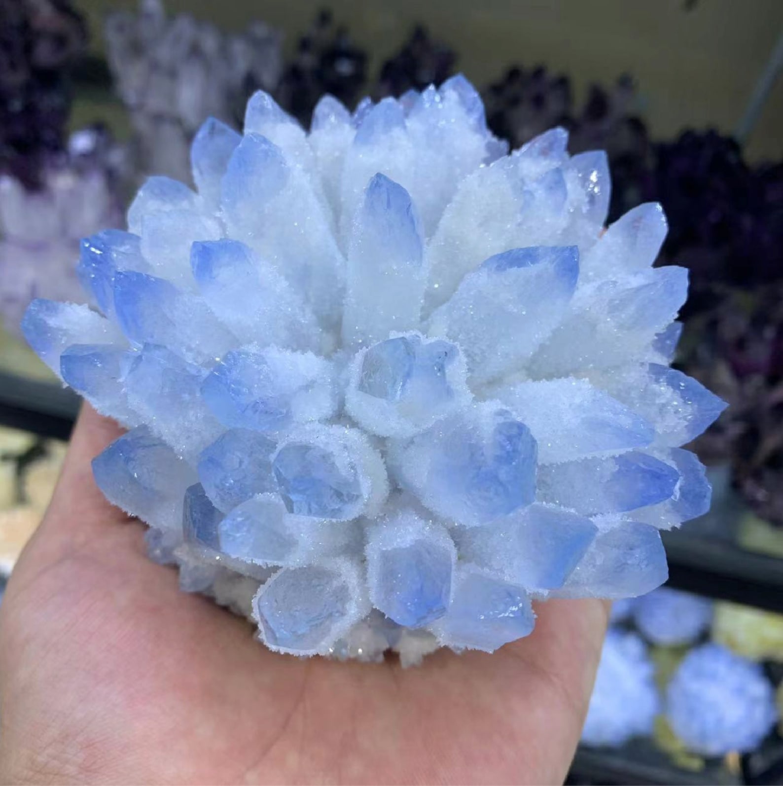 Beautiful Sky Blue Quartz Crystal Cluster, Blue Phantom Quartz, Mineral ...