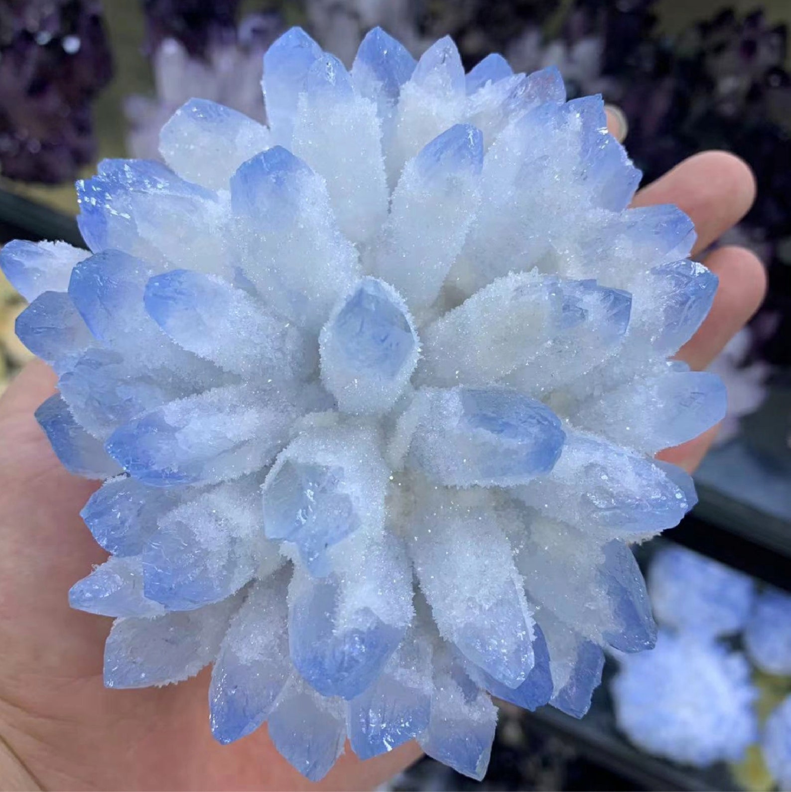 Beautiful Sky Blue Quartz Crystal Cluster, Blue Phantom Quartz, Mineral ...