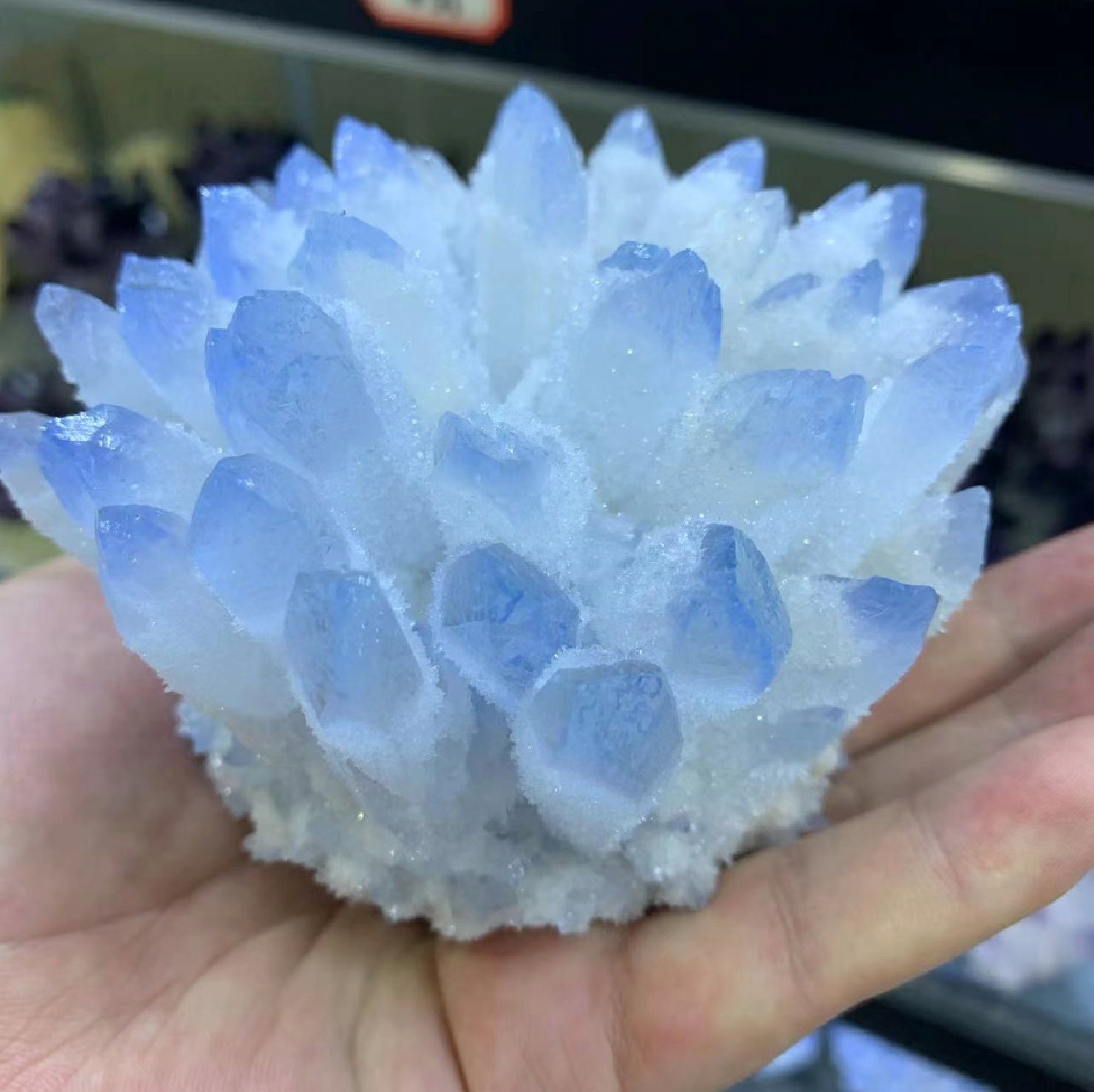 Beautiful Sky Blue Quartz Crystal Cluster, Blue Phantom Quartz, Mineral ...