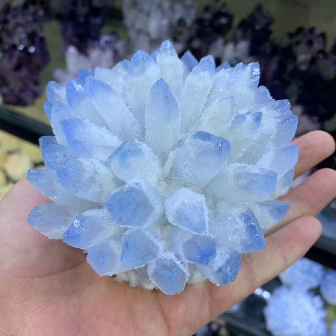 Beautiful Sky Blue Quartz Crystal Cluster, Blue Phantom Quartz, Mineral ...