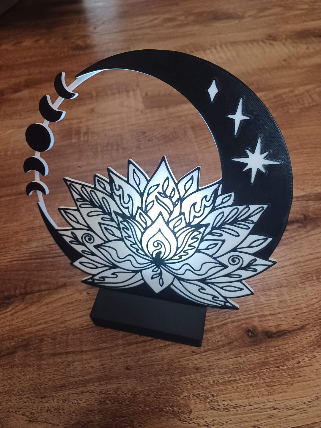 Lotus Moon Phases Decor / Cake Topper/ Gift/ Home Decor - Etsy