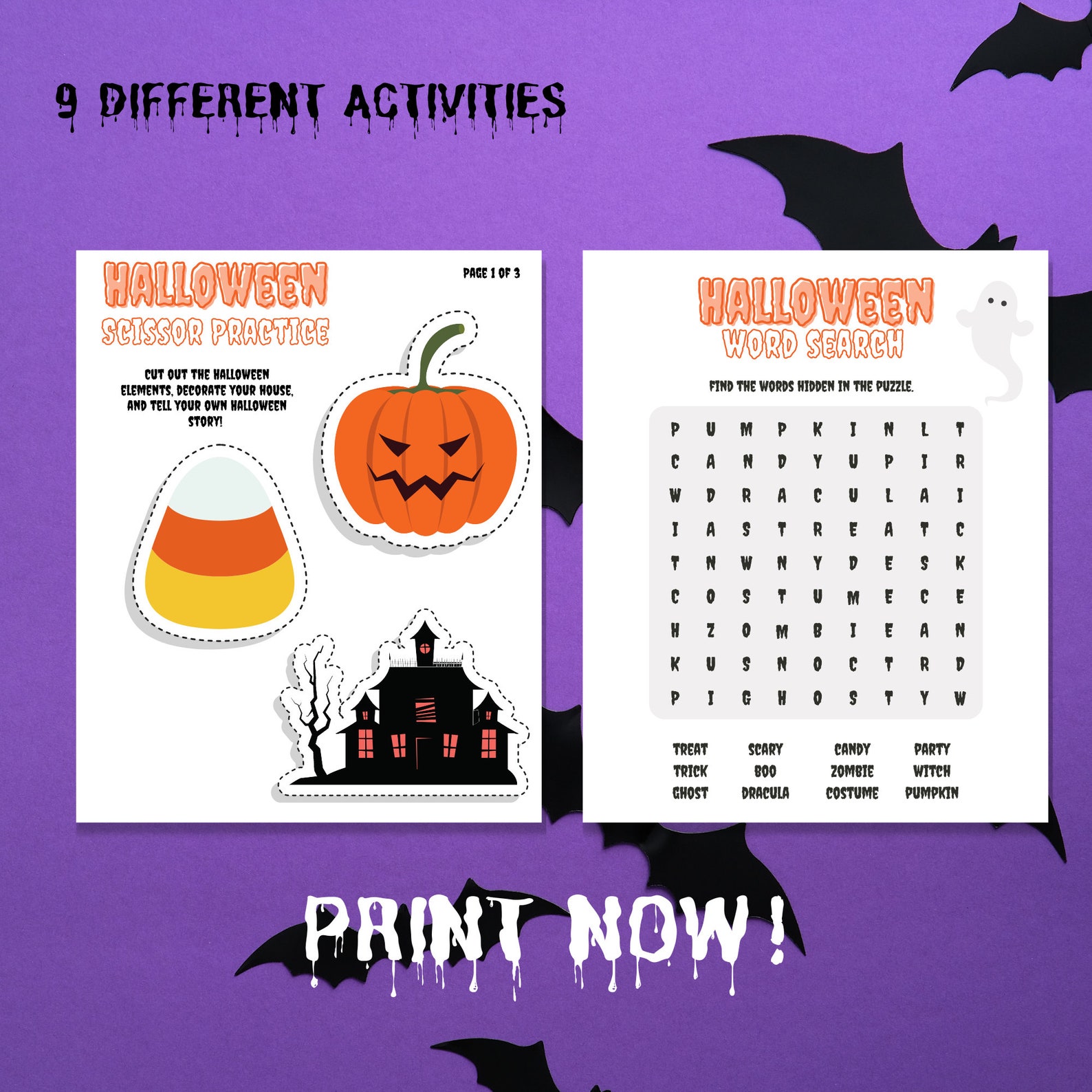 Halloween Coloring Pages Digital Download Halloween Activities Activity ...