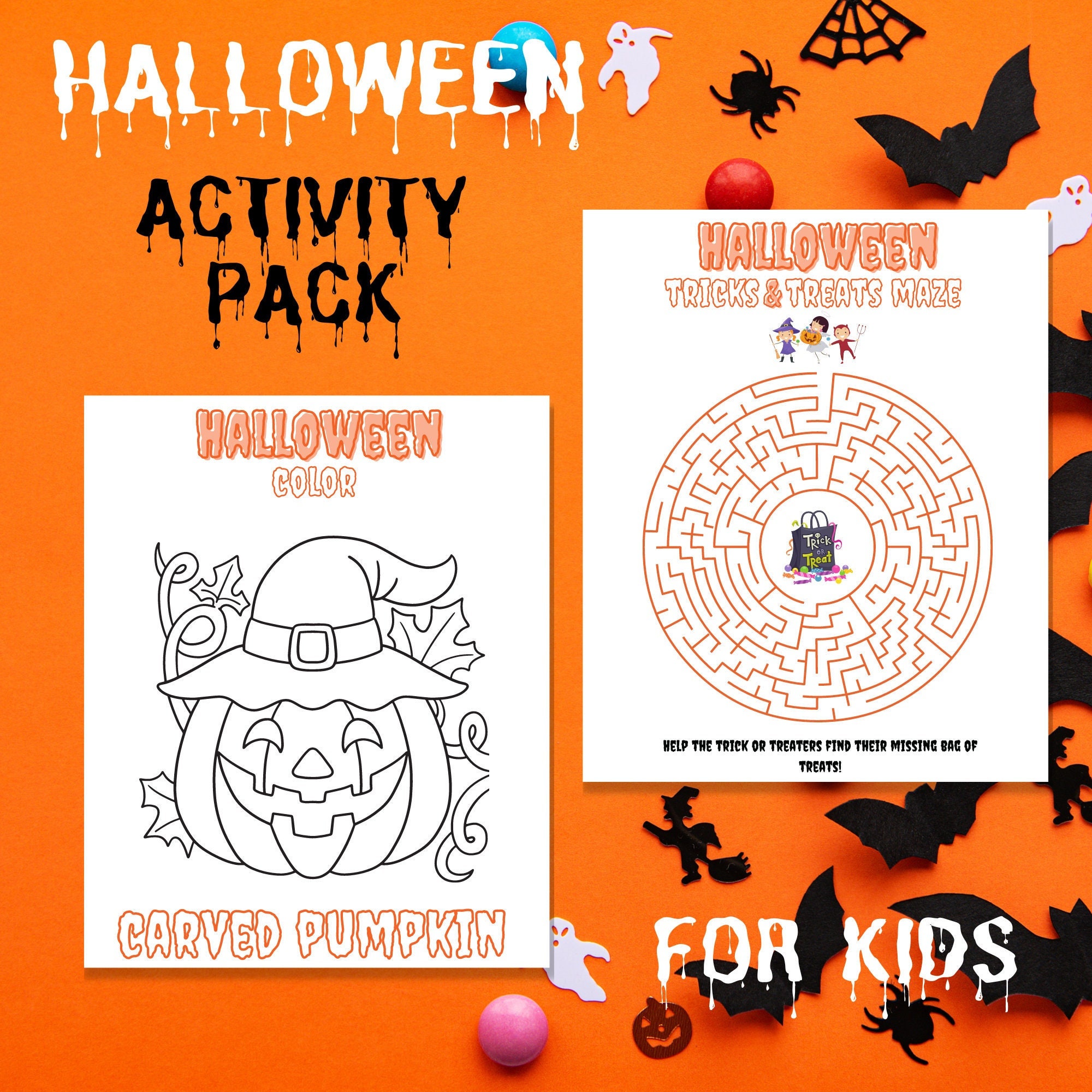 Halloween Coloring Pages Digital Download Halloween Activities Activity ...