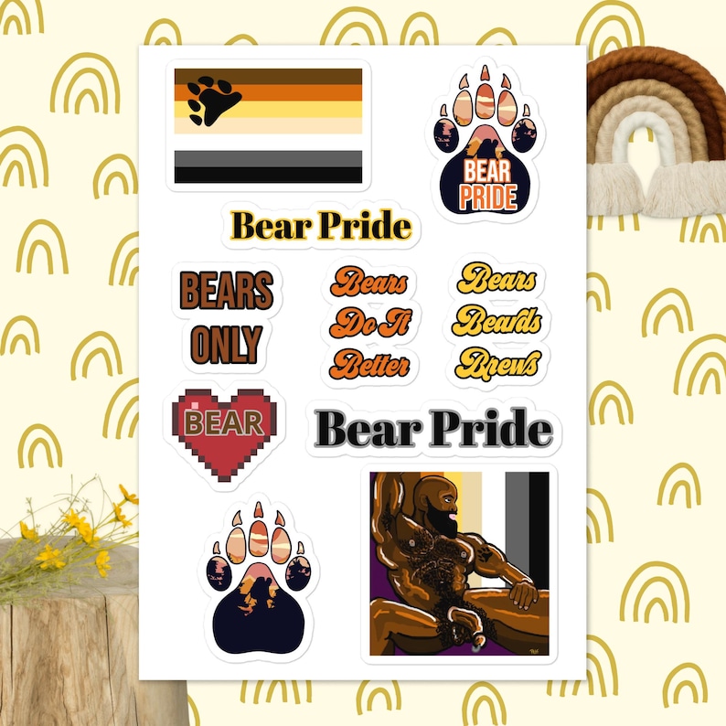 Bear Pride Sticker Sheet Sticker Sheet Adult Sticker Sheet Gay Sticker ...