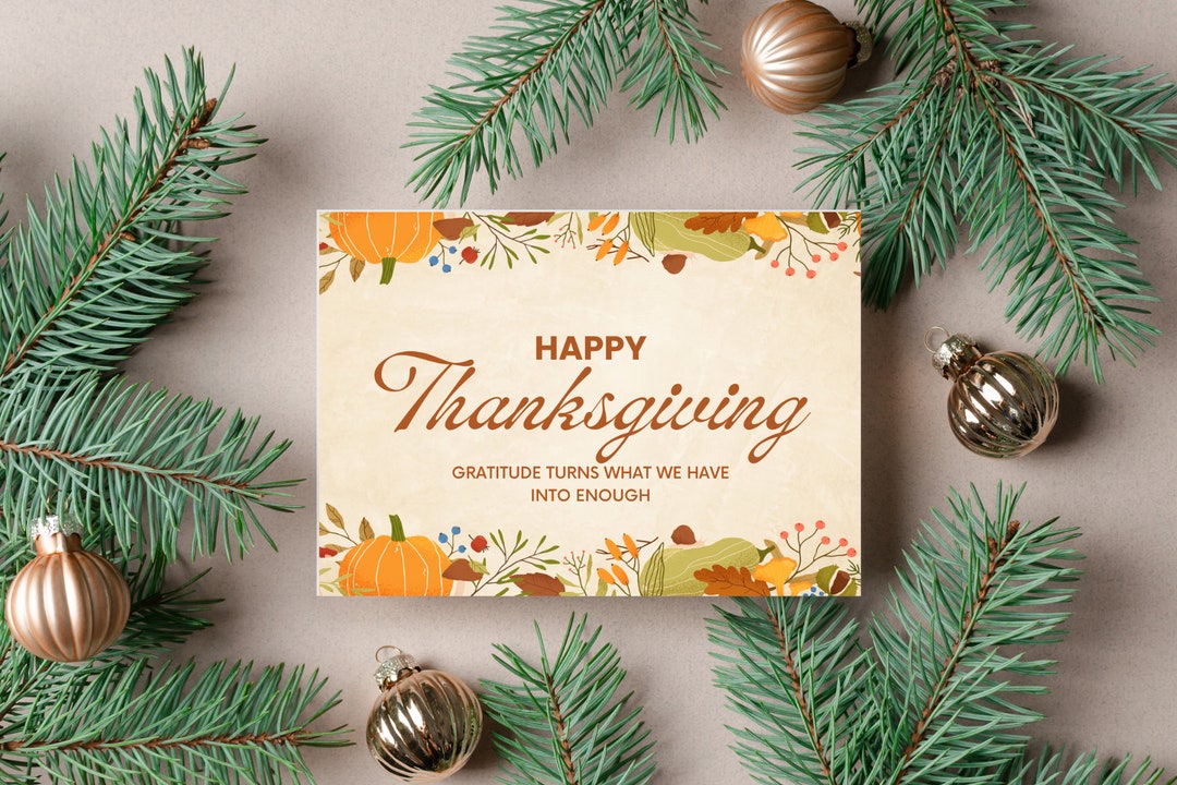 Editable Thanksgiving Card, Thankful Card, Fall Harvest Greeting ...