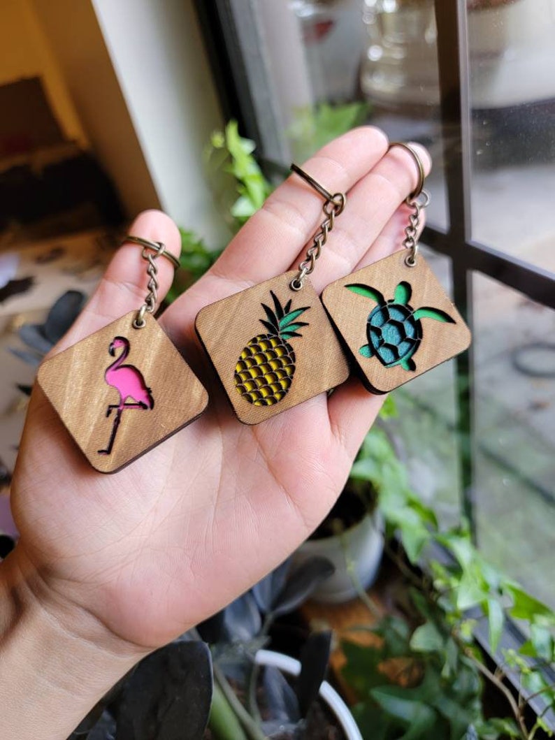 Custom Laser Engraved Wood Keychains - Etsy