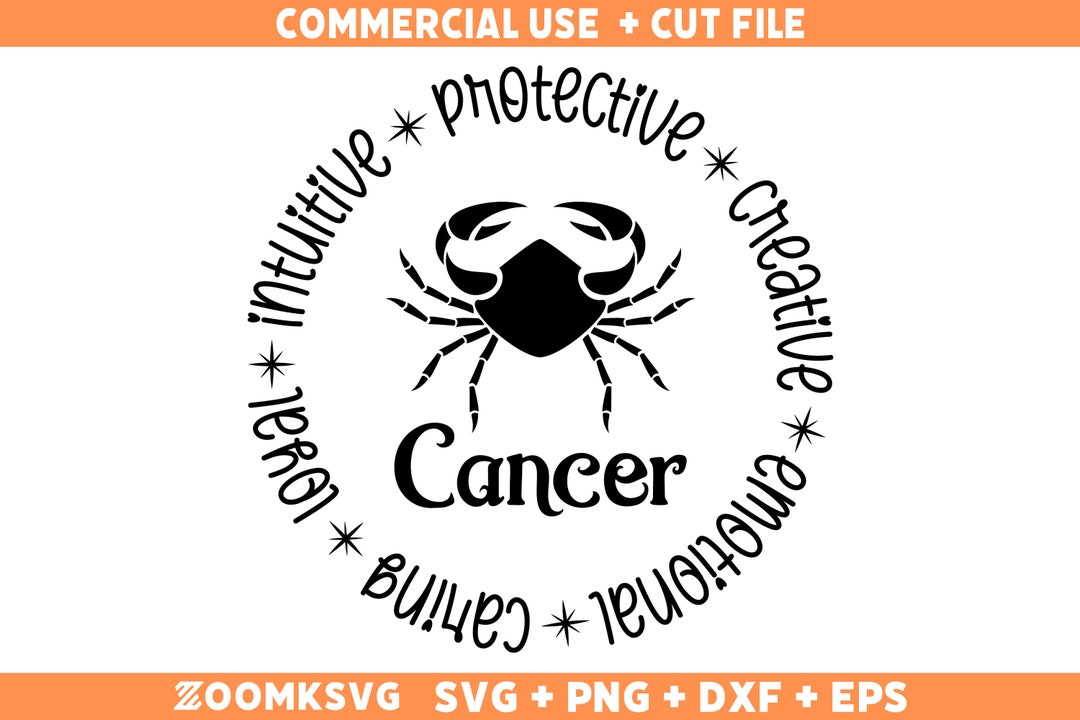 Cancer SVG, Zodiac SVG, Zodiac Signs Clipart SVG, Gift for Cancer Png ...