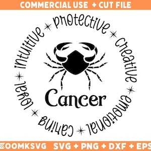 Cancer SVG, Zodiac SVG, Zodiac Signs Clipart SVG, Gift for Cancer Png ...