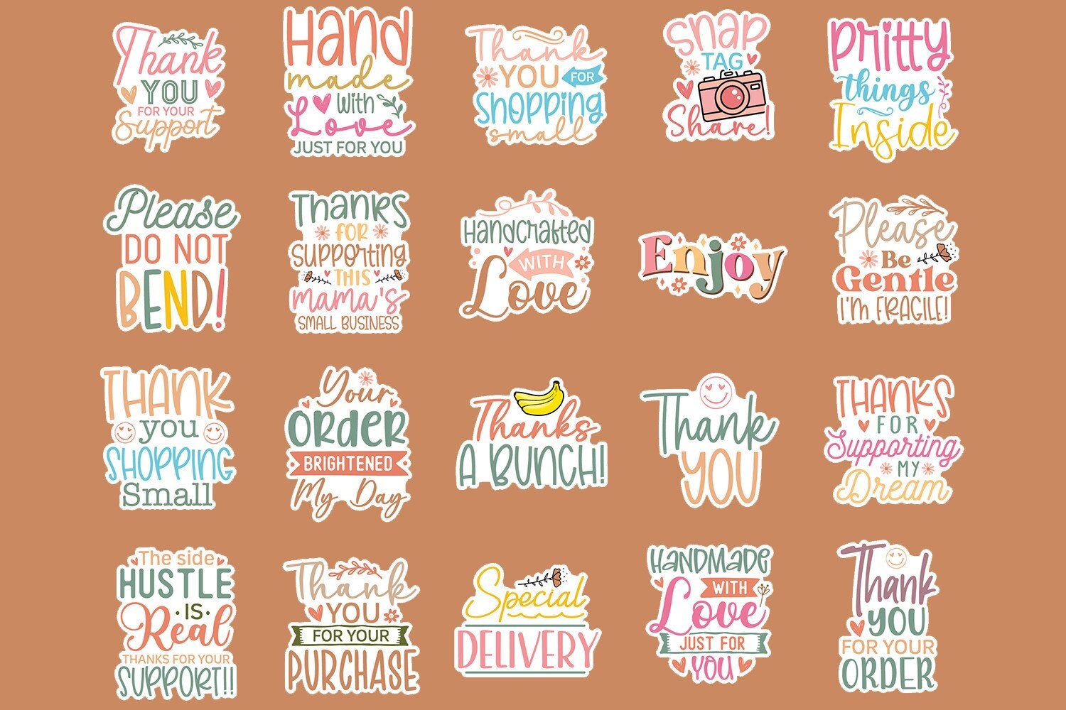 60 Boho Thank You Stickers Svg Bundle Thank You Stickers for - Etsy Canada
