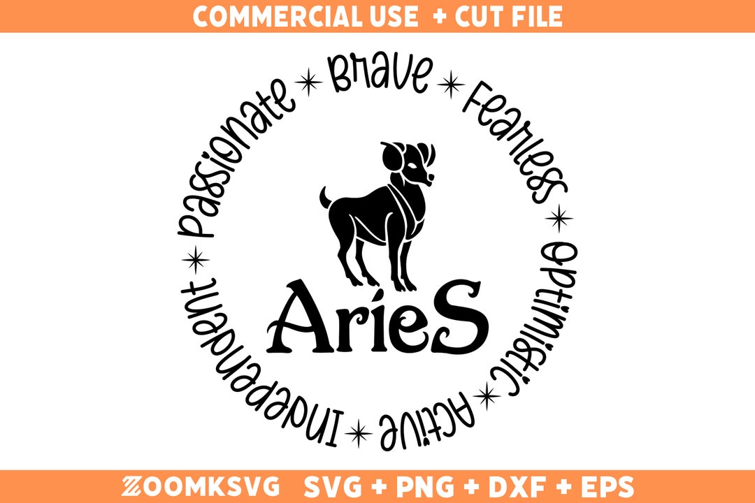 Aries SVG, Zodiac SVG, Zodiac Signs Clipart SVG, Gift for Aries Png ...