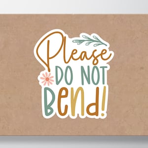 Please Do Not Bend Sticker SVG: Boho Packaging Labels (digital Download ...