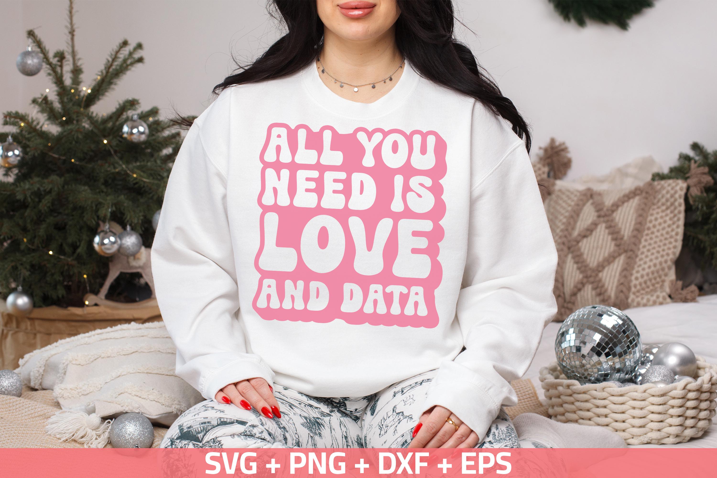 Love and Data Valentine SVG PNG: Retro Teacher Design (digital) - Etsy