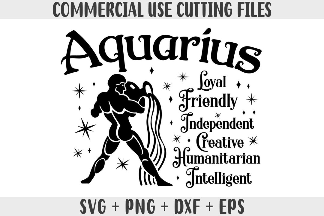 Aquarius Zodiac SVG Clipart: Horoscope Gift, Cricut Cut File - Etsy
