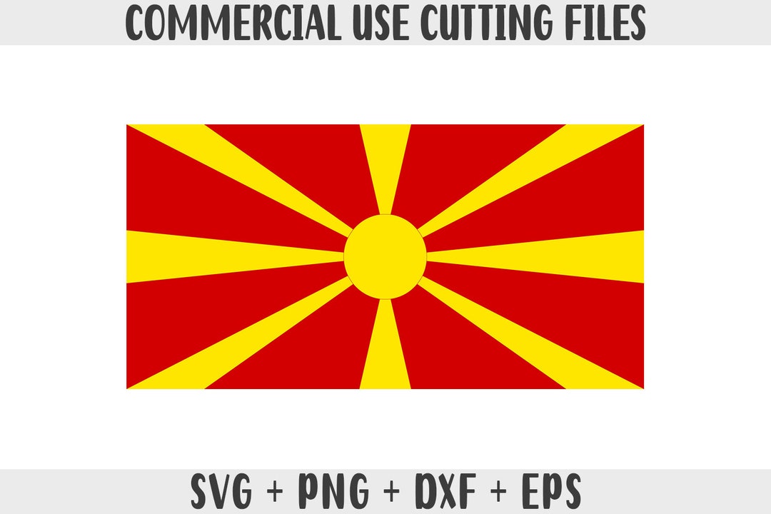 North Macedonia Flag SVG Original Colors, North Macedonia Flag Png ...