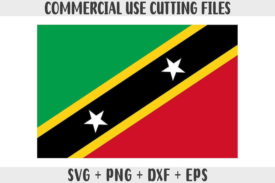 Saint Kitts and Nevis Flag SVG Original Colors, Saint Kitts and Nevis ...
