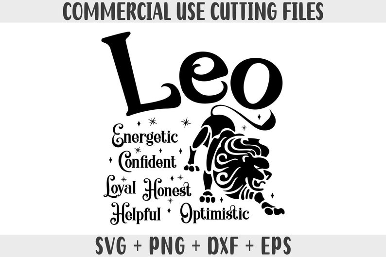 Leo Zodiac SVG Clipart: Horoscope Gift, Cricut Cut Files (digital ...
