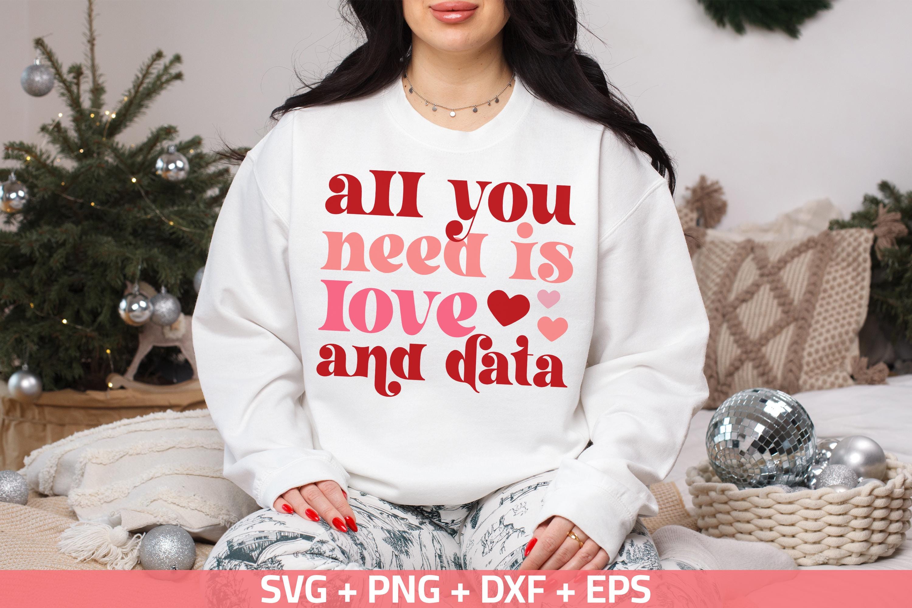 Love and Data Valentine SVG PNG: Retro Teacher Design (digital) - Etsy
