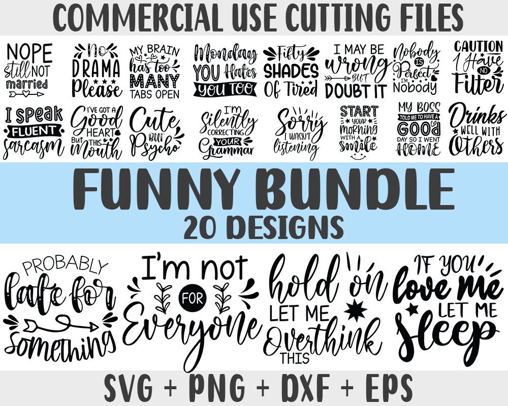 Funny Svg Bundle Png Dxf Eps Jpeg Sarcastic Svg Bundle - Etsy Canada