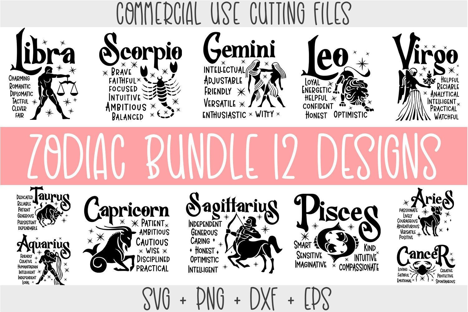 Zodiac Sign SVG Bundle Zodiac Svg Bundle Zodiac Sign Png - Etsy UK