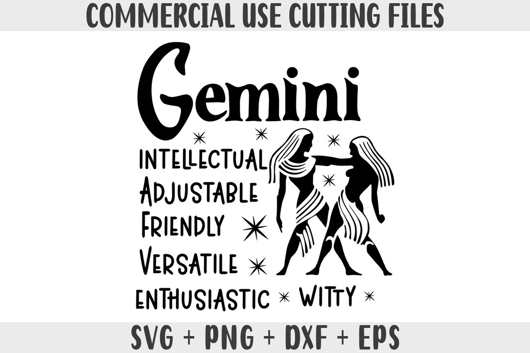 Gemini SVG, Zodiac SVG, Zodiac Signs Clipart SVG, Gift for Gemini Png ...