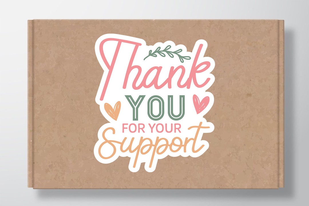 Thank You for Your Support Stickers SVG, Boho SVG Stickers for Small ...