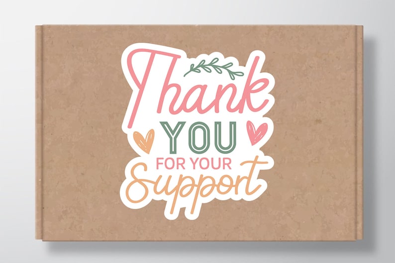 Thank You for Your Support Stickers SVG Boho SVG Stickers for - Etsy