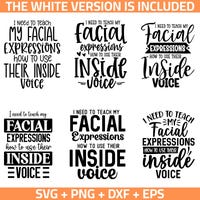 Cartoon Emotion Faces SVG Bundle: Smiley Face Clipart (digital Download ...