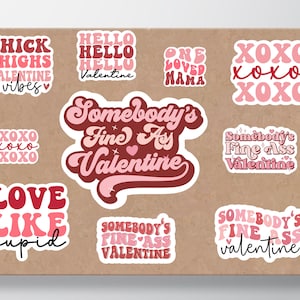 Valentine's Day Digital Stickers SVG PNG Bundle, Retro Valentines ...