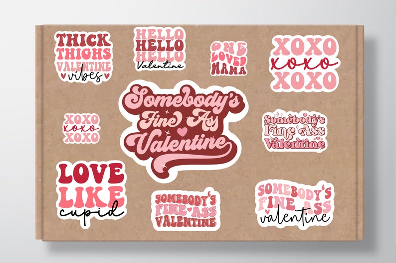 Valentine's Day Digital Stickers SVG PNG Bundle Retro - Etsy