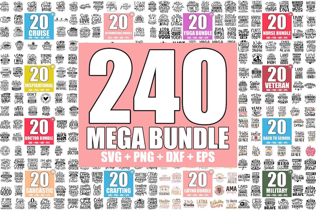 240 SVG Mega Bundle: Cricut & Laser Cut Files (digital Download) - Etsy