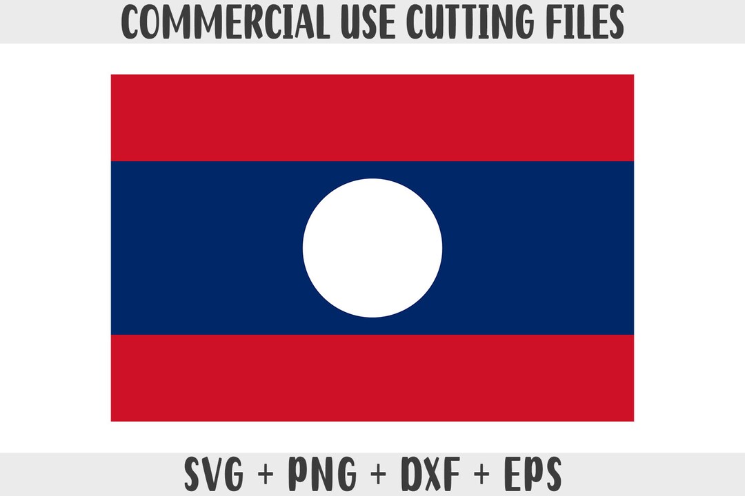 Laos Flag SVG Original Colors, Laos Flag Png, Commercial Use for Print ...