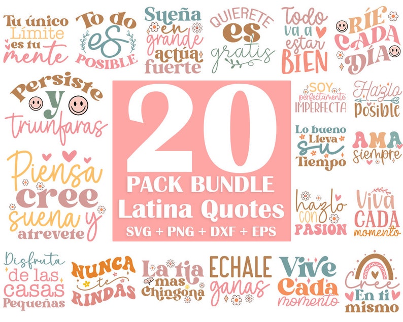 Latina Quotes SVG Bundle: Funny Designs, Shirts, Stickers (digital ...