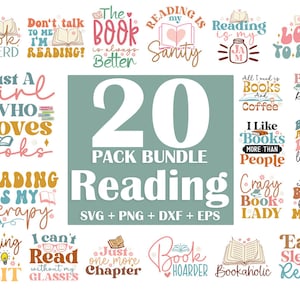 Reading SVG Bundle: Book Lover Designs (digital Download) - Etsy