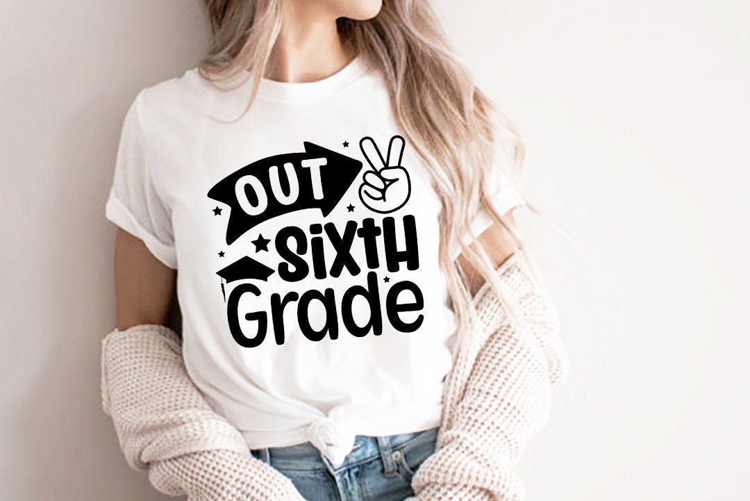 Peace Out Sixth Grade Svg, Last Day of School, 6th Grade, Kids End of ...