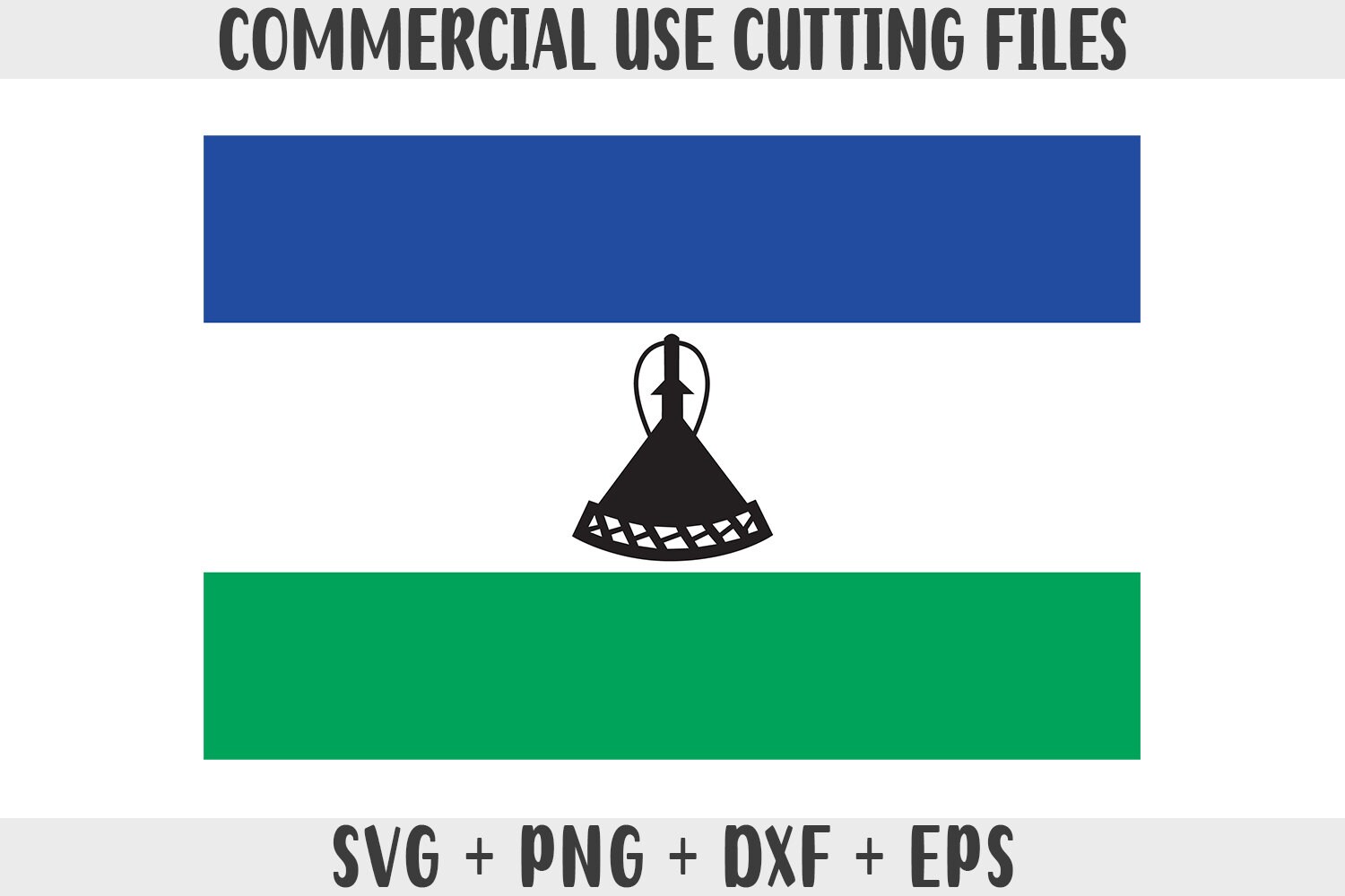 Lesotho Flag SVG Original Colors Lesotho Flag Png Commercial - Etsy