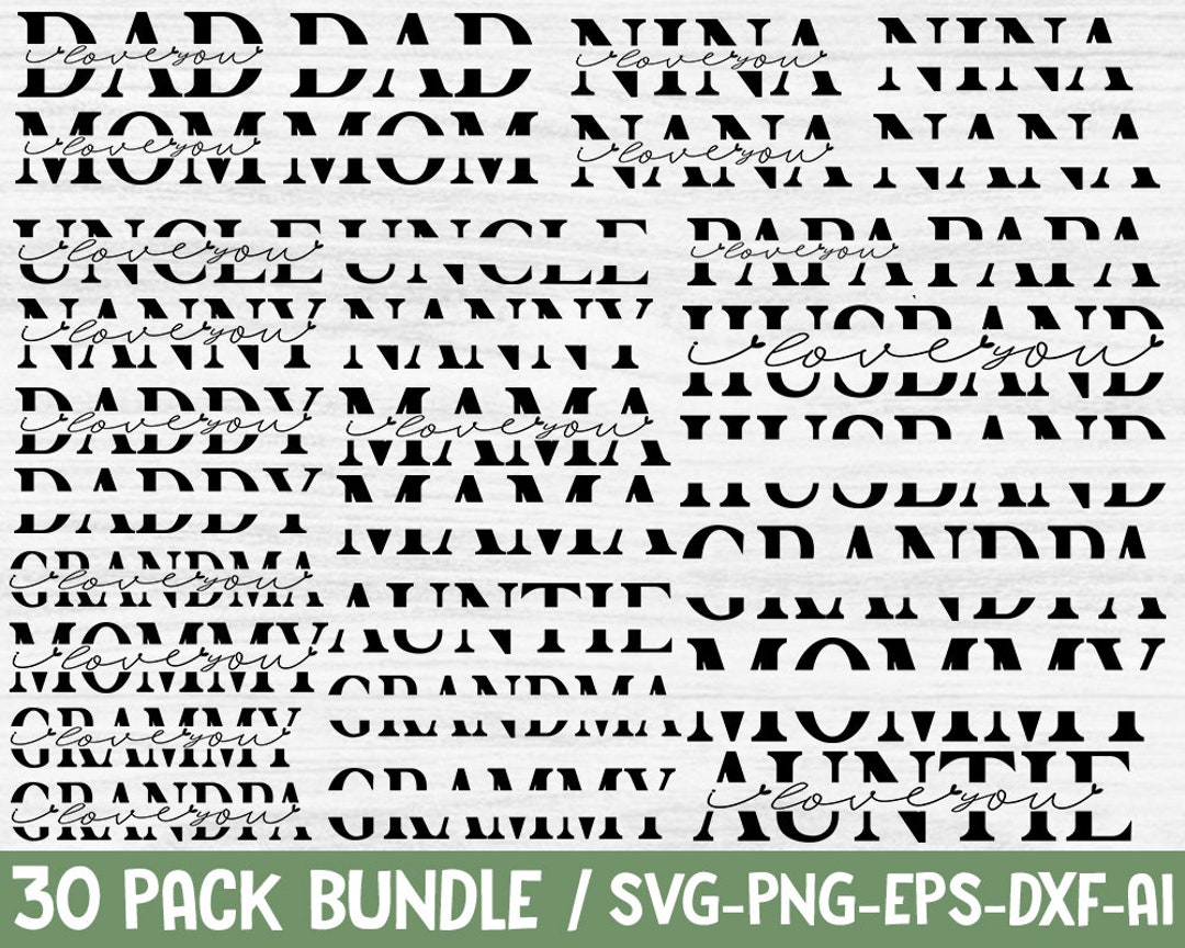 Family Name Monogram Svg Bundle, Monogram Svg, Split Monogram Svg, Mom ...