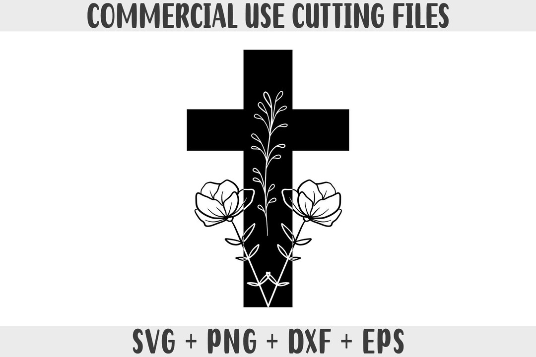 Cross SVG, Cross With Flowers Svg Download, Cross Flowers Svg, Floral ...