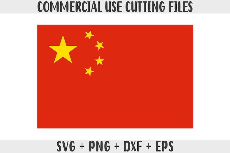 China Flag SVG Original Colors China Flag Png Commercial Use - Etsy